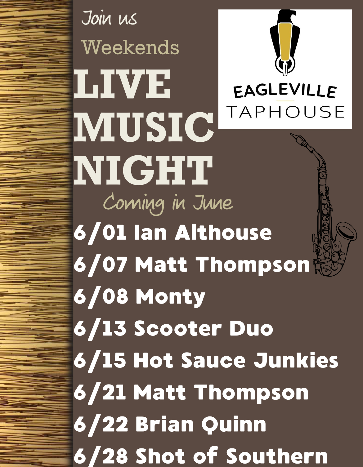 Eagleville Taphouse Live Music Schedule